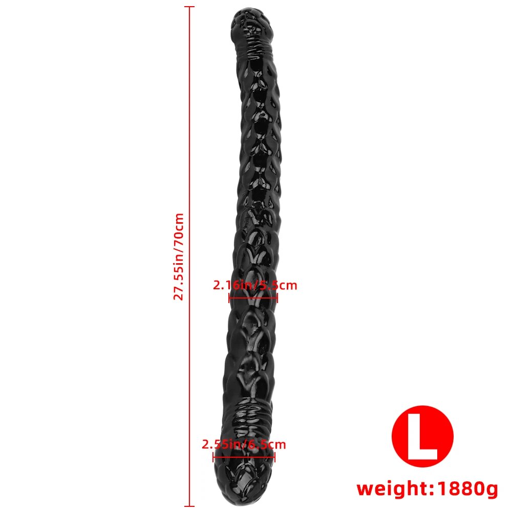 Реалистичный двухголовый фаллоимитатор 70 см, большая длинная огромная вагинальная L fish scales