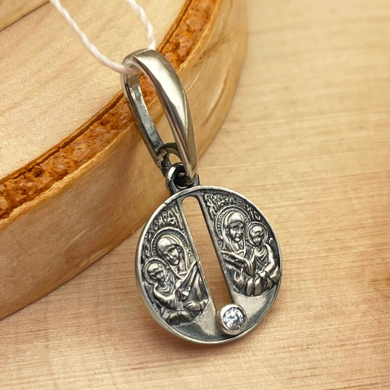 Подвеска, серебро, 925 проба, чернение, оксидирование, фианит