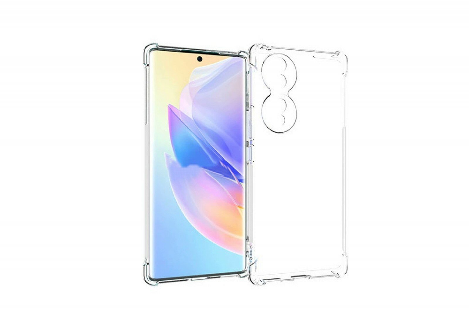 Чехол-бампер MyPads Tocco для Honor 70 противоударный прозрачный силиконовый