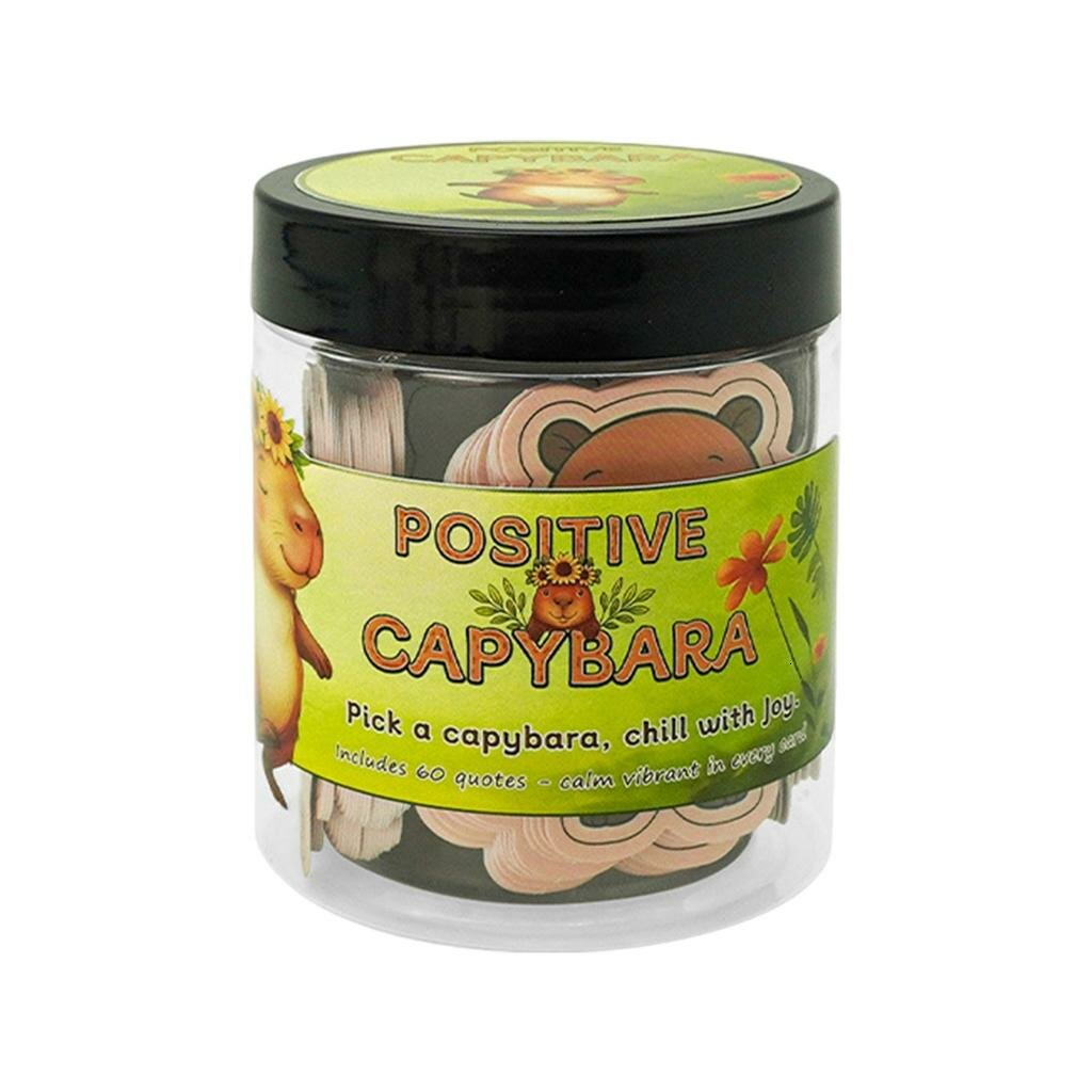 Карточки аффирмаций в пластиковом контейнере, Позитивная капибара