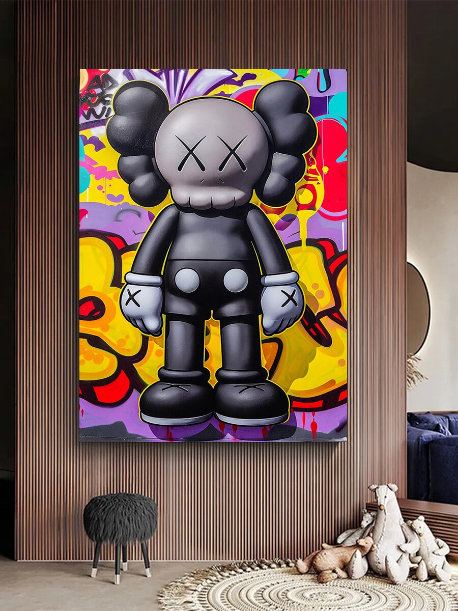 Картина на стену для интерьера - "Кавс, Kaws, современный ПОП АРТ" , 30х40 см.