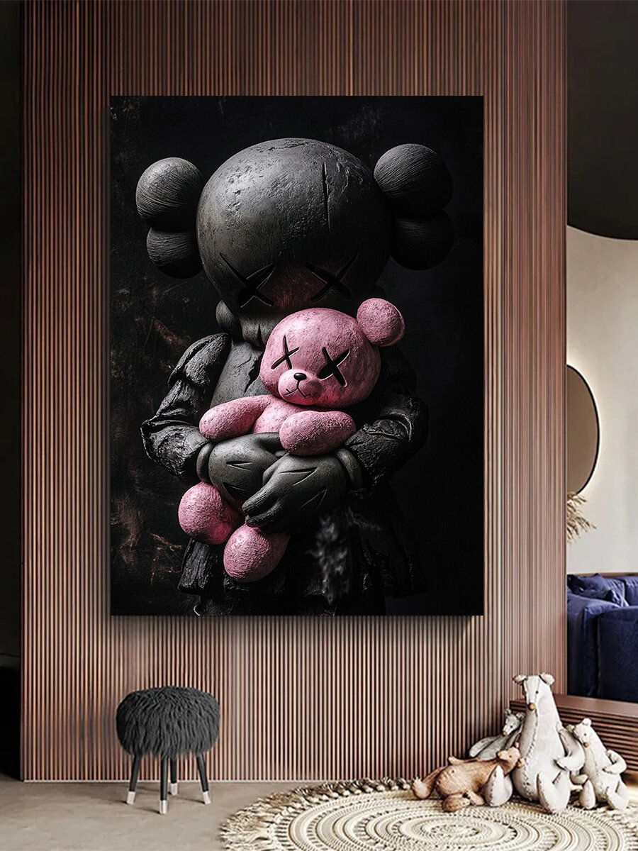 Картина на стену - "Кавс, Kaws, современный ПОП АРТ" , 60х80 см.