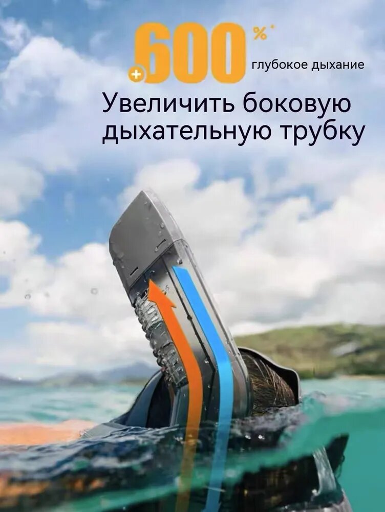 DCYSO Маска для дайвинга, полнолицевая, с креплением для GoPro, для сноркелинга и подводной охоты — фото 1