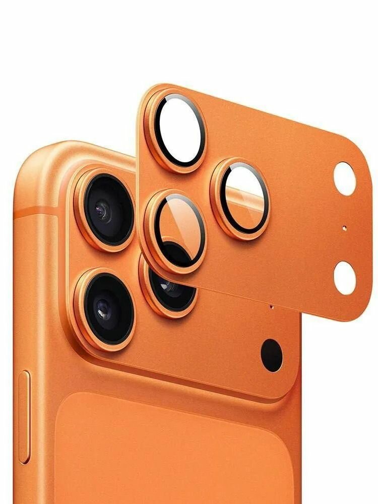 Защитная металлическая накладка на объектив камеры для iPhone 17 Pro, оранжевый.