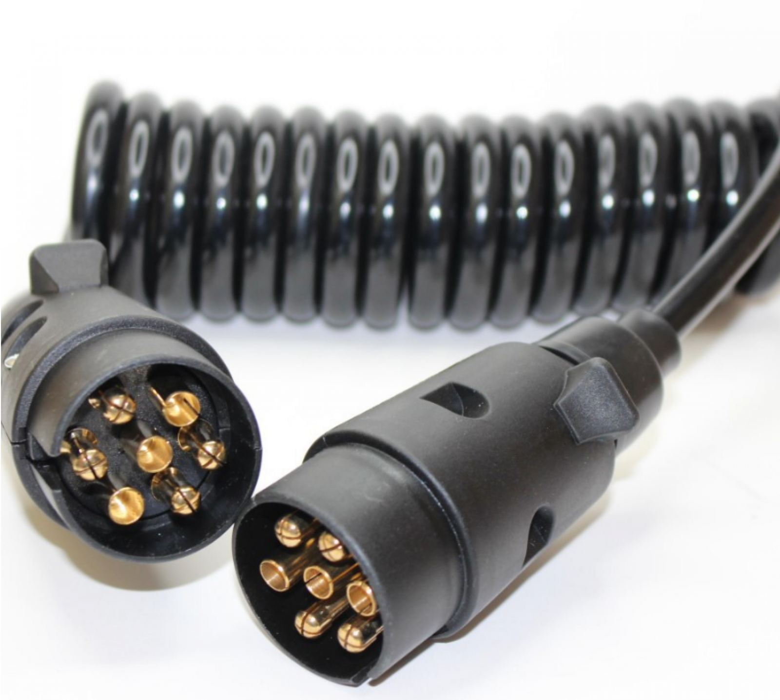 Спиральный кабель MyPads 7 контактов для прицепа, длина 3 метра, водонепроницаемый