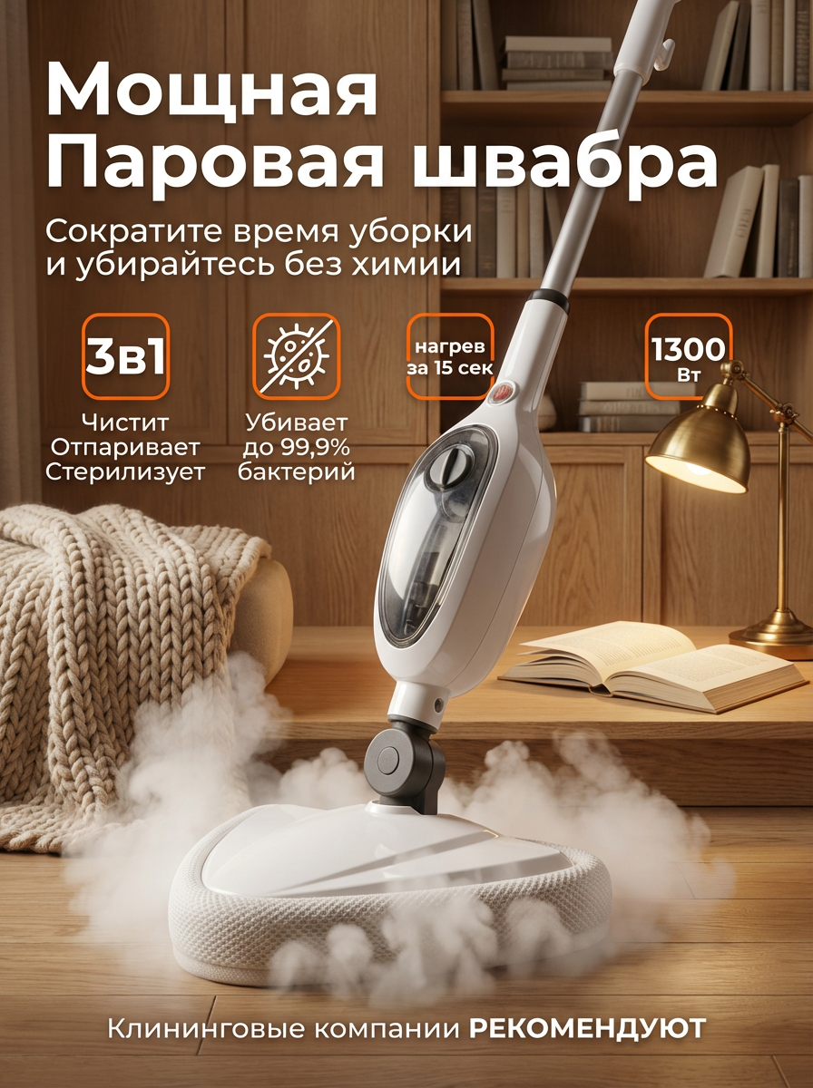 Паровая швабра для пола 10 в 1, пароочиститель, парошвабра, электрошвабра для дома
