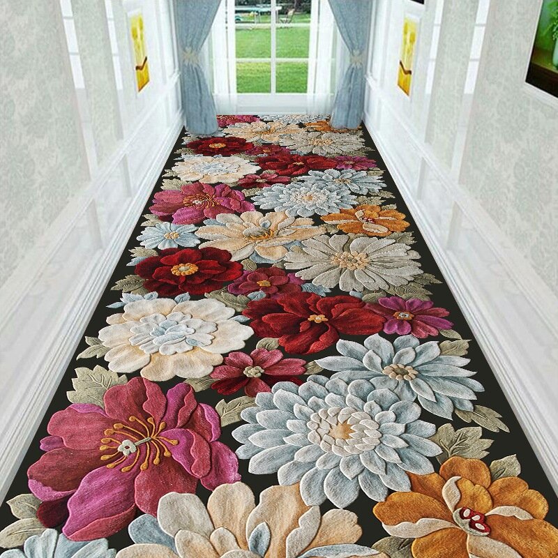 Разрезаемый коврик для прихожей, противоскользящий коврик для коридора и лестницы в европейском стиле, ковровое покрытие для коридоров и гостиных в отелях.
