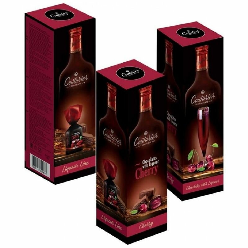 Конфеты COUTURIER LIQUOR LINE "Cherry" шоколадные с вишневым ликером 105г