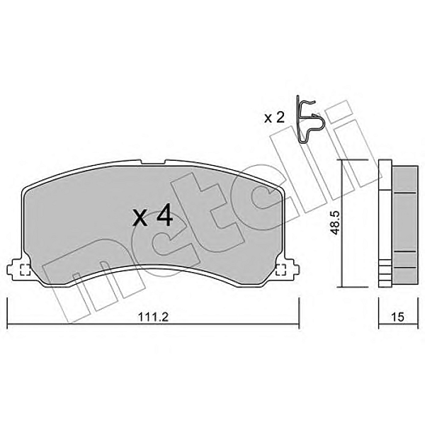 METELLI 22-0248-0 (5580060G60 / 5580061G50 / 5580061G60) колодки дисковые передние\ Suzuki (Сузуки) baleno 1.3-1.8i / 1.9td
