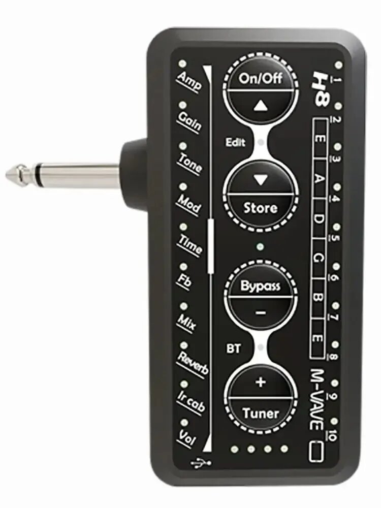 Мини-усилитель M-VAVE H8 Для Гитары С Эффектами, Комбоусилитель С Динамиком, Педаль Для Электрогитары