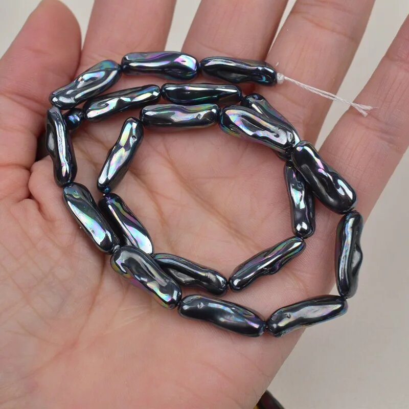 Черные жемчужные бусины, 6-18 мм