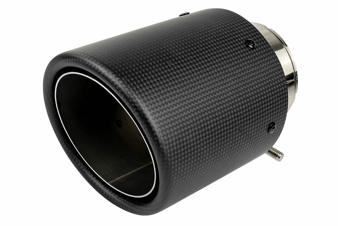 Круглая насадка глушителя из нержавеющей стали Sal-Man HJ-CBM009 d114мм со скосом и карбоновой накладкой