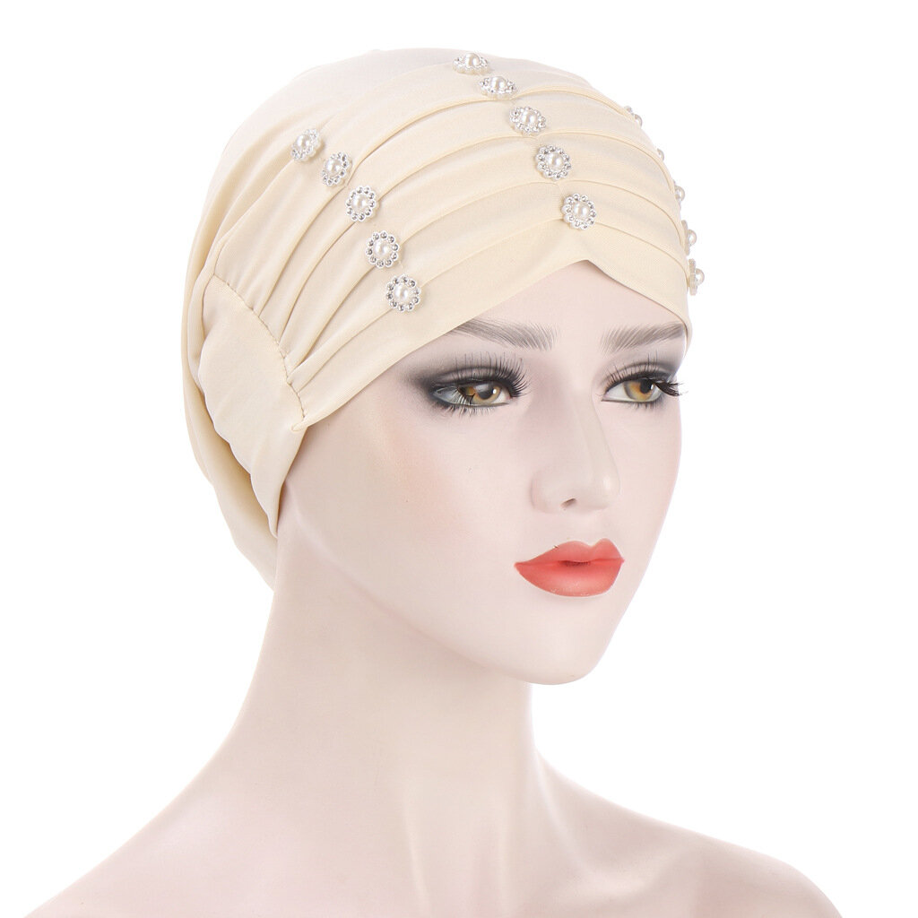 DIY Тюрбан Женский Плиссе Индия Базовый Кристалл Лен