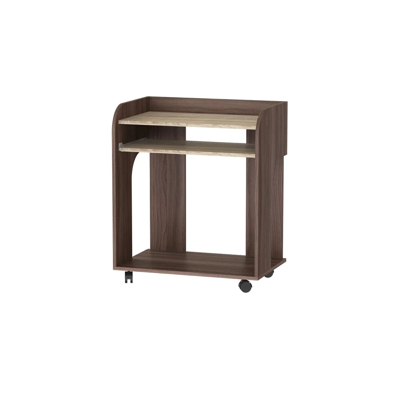 Стол компьютерный «Грета-10» с выдвижной клавиатурой и колесиками, ЛДСП (Ясень темный/Дуб сонома) 70х45х82