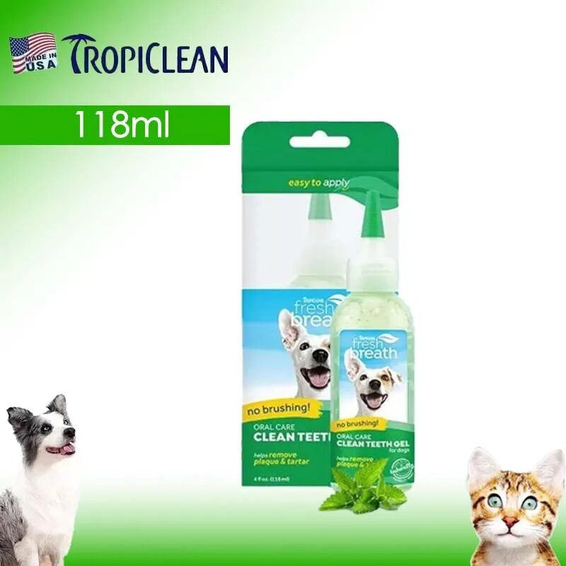 TropiClean Fresh Breath, Гель для ухода за полостью рта для кошек, 118 мл