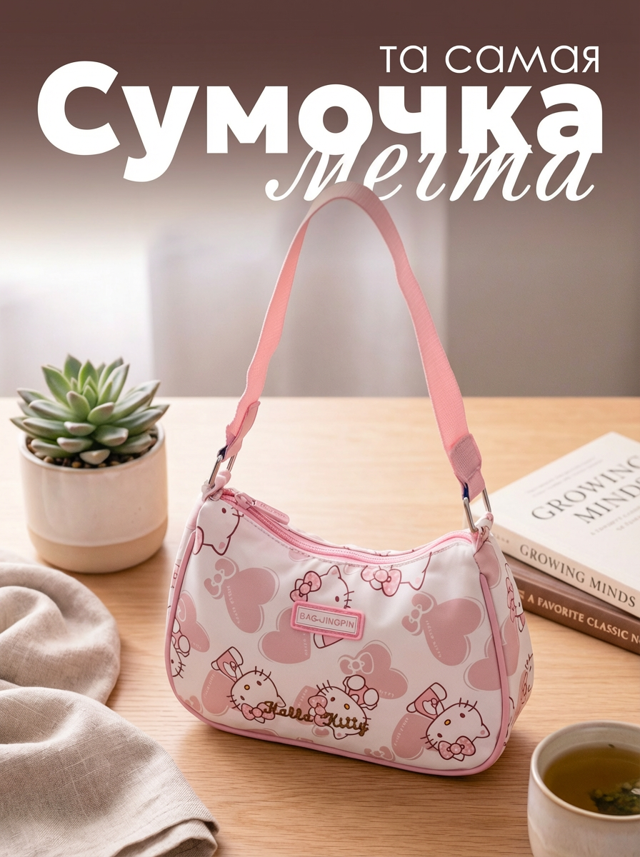 Сумка для девочки на плечо Розовая