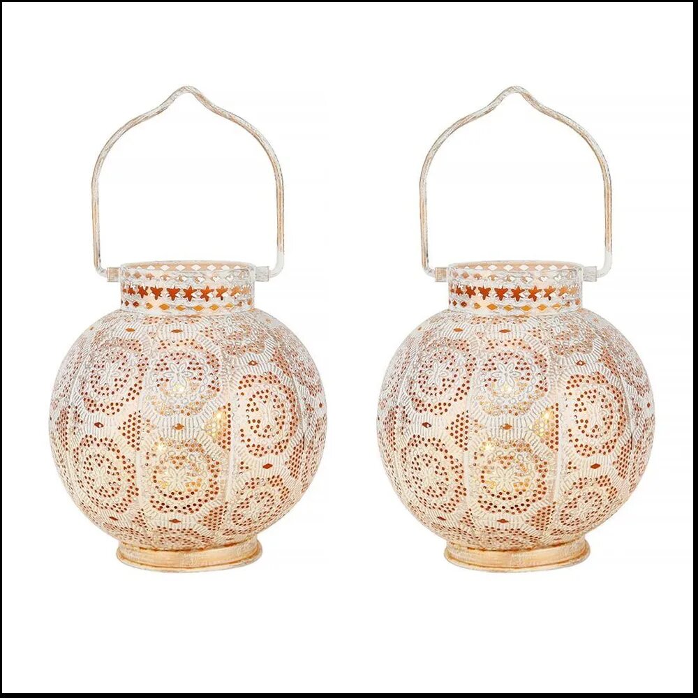 Набор из 2 марокканских декоративных ламп, высотой 7', работающих на батарейках, беспроводные лампы