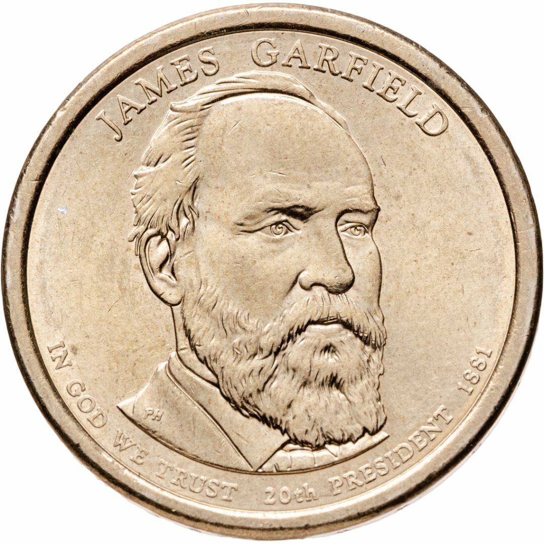 США 1 доллар dollar 2011 D Президент США - Джеймс Гарфилд 1881 знак монетного двора: "D" - Денвер, Медь, в сохранности AU-UNC