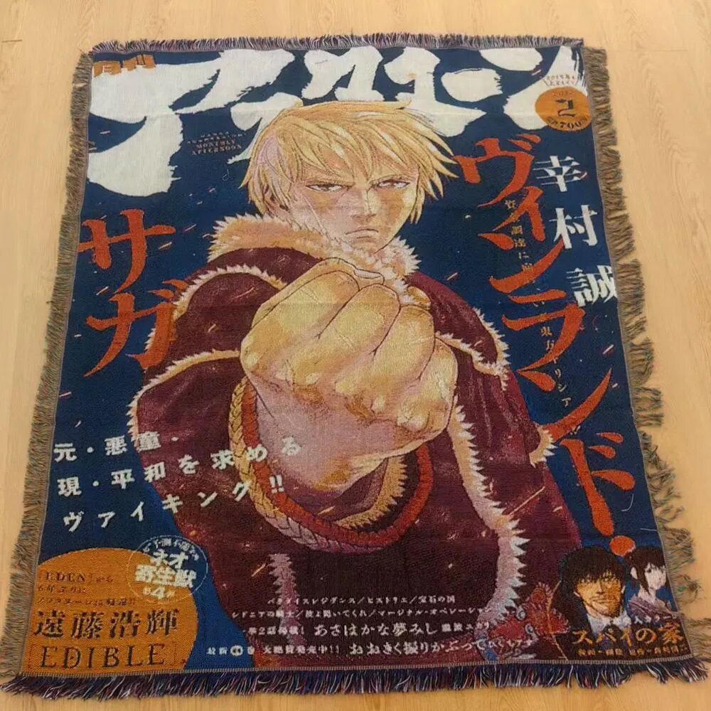 Гобелен на стену с принтом аниме Vinland Saga, размер 160х130 см - идеальное украшение для комнаты