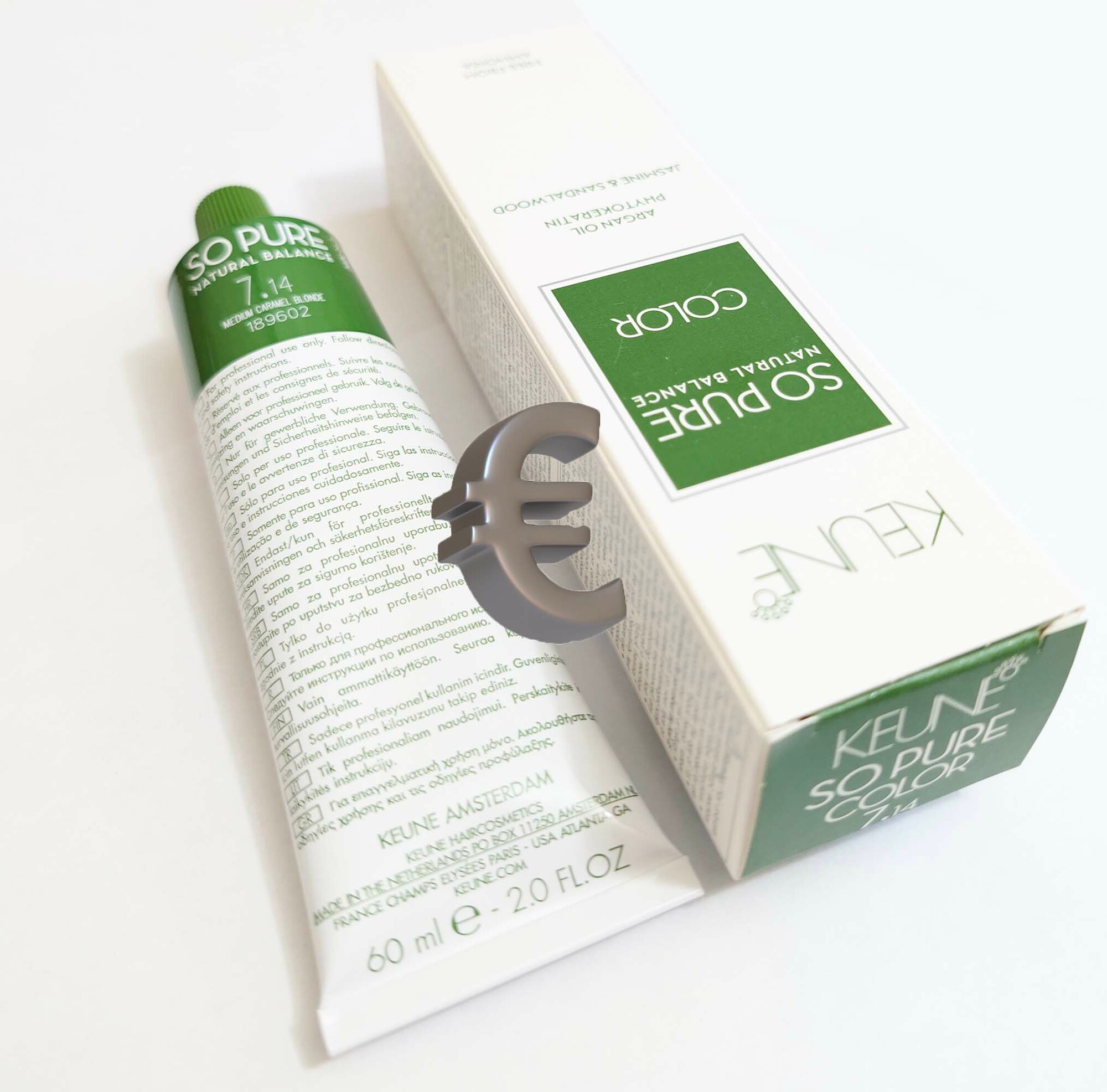 Keune So Pure Color 7.14 СПА Колор Средний карамельный блондин краска для волос 60 мл