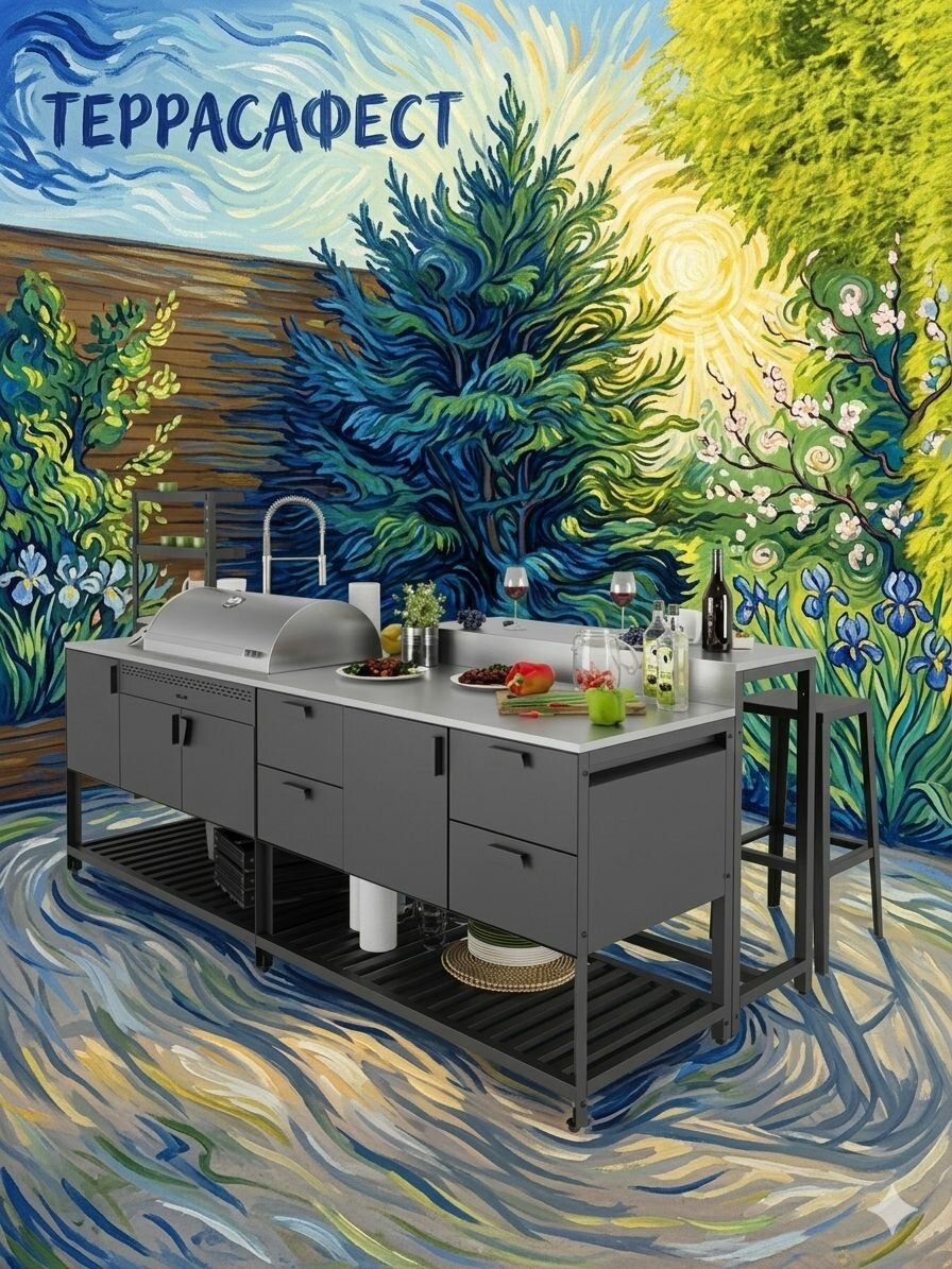 TERRASA: Набор Садовой Кухни - Комплект "Оазис" - Уличная Модульная Кухня