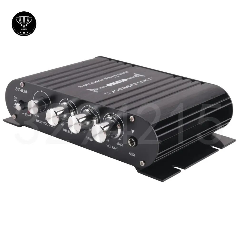 GM ST-838 HIFI-усилитель 2.1-канальный автомобильный MP3-мини-усилитель AUX Вход Регулировка высоких и низких частот Усилитель Super Bass 20Wx2+40W
