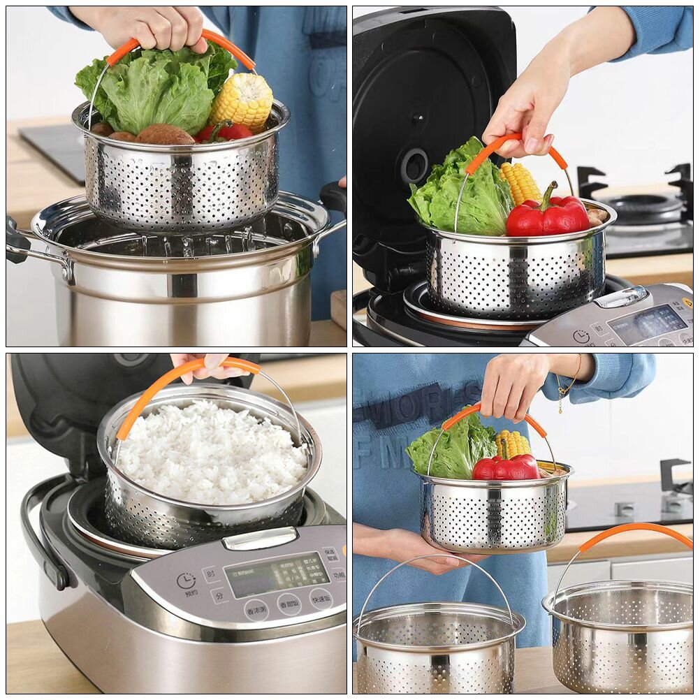 Корзина Для Пароварки, Из Нержавеющей Стали, Для Готовки Рисов И Мяса, 1 Комплект