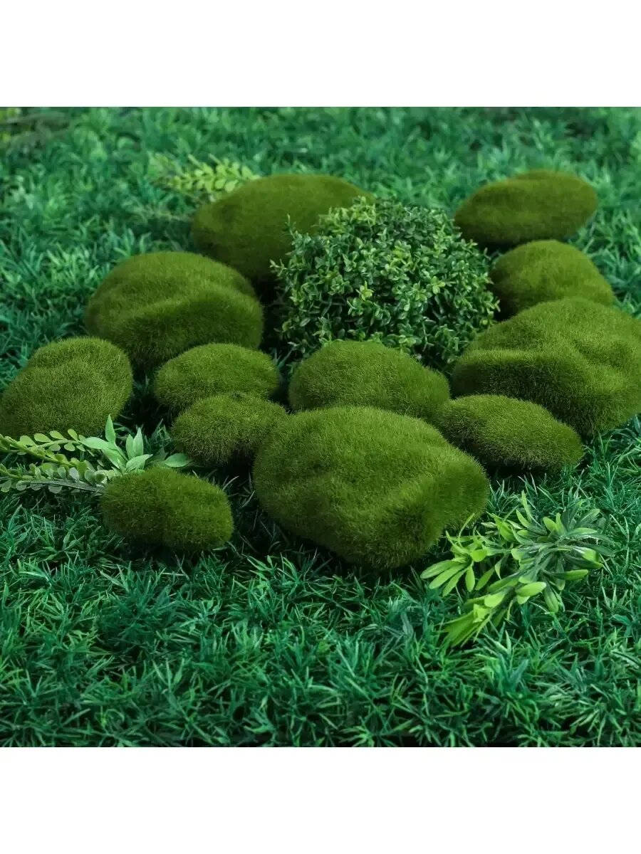 Мох искусственный Камни набор 12 шт