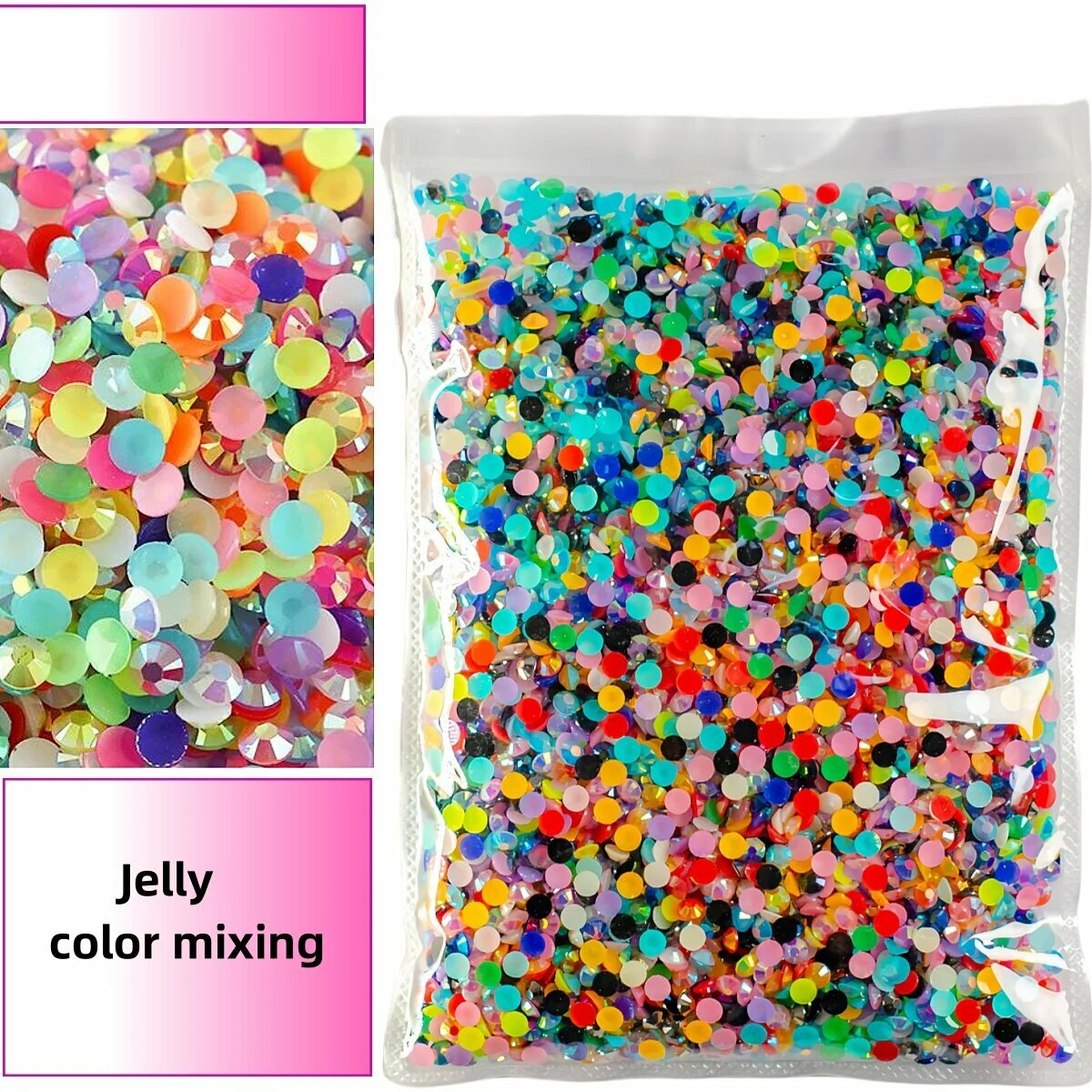Стразы Jelly AB белые 2-6 мм, SS16(4mm) 5000шт