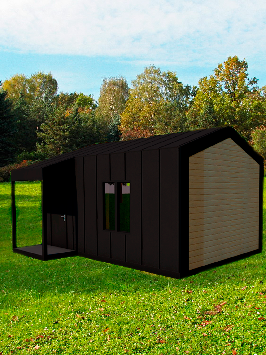 Проект одноэтажной каркасной бани на УШП фундаменте 6,11х5,11 м