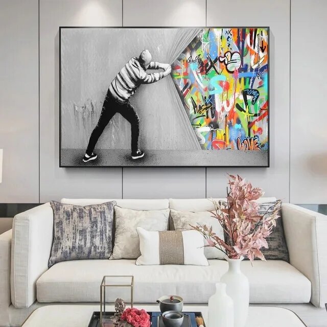 Абстрактная картина Banksy 50x70см, цвет L, без рамы