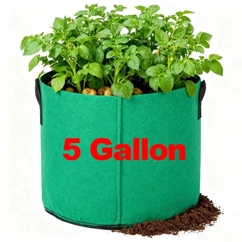 SPONDWILD мешки для выращивания овощей 5/7/10 галлонов Зеленый, 1pc 5Gallon