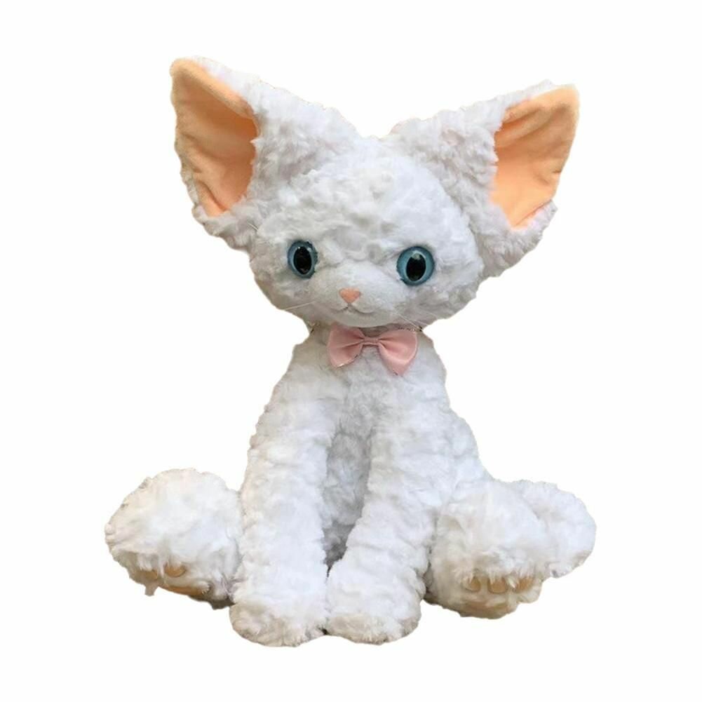 Мягкая игрушка "Девон-рекс" из плюша, кудрявая кошка, реалистичный котенок для объятий, подарок на день рождения