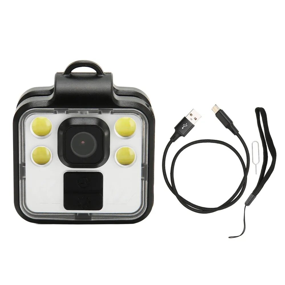 Боди-камера 1080P HD, видеозапись, водонепроницаемая портативная камера с регулируемой LED-подсветкой для авто, офиса, дома, спорта