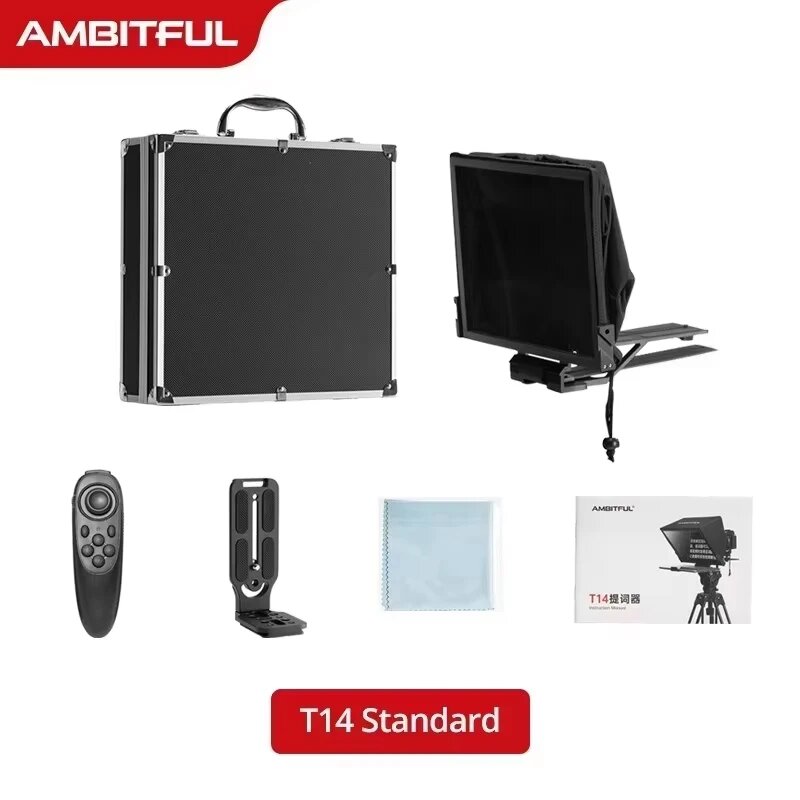 Ambitful T14 телесуфлер большой экран профессиональный интервью складной для смартфона DSLR камера живая видеозапись