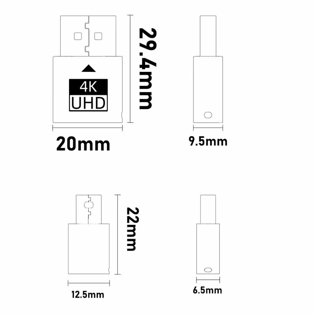 Адаптер USB-C на HDMI 4K UHD, DP-Silver — фото 1