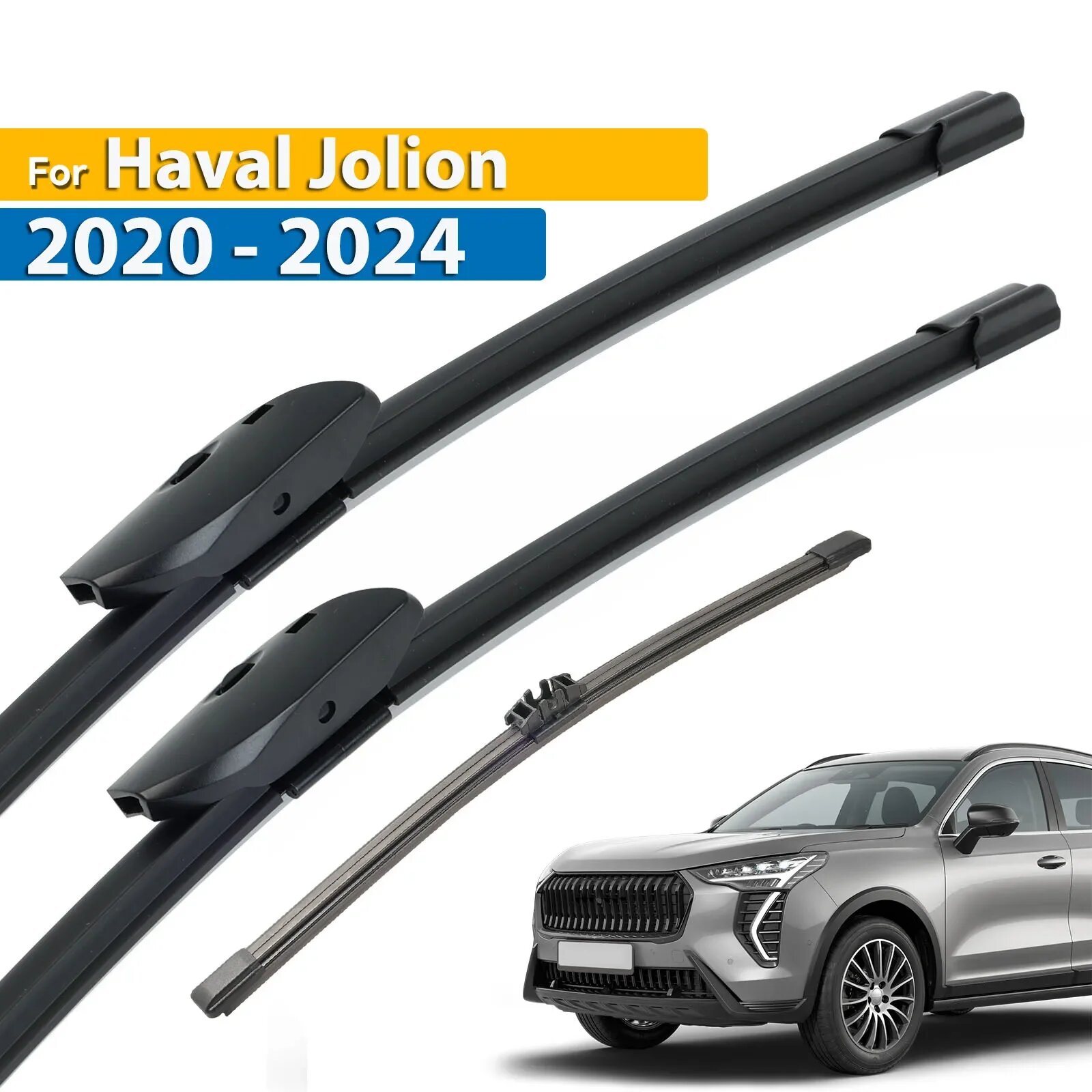 Комплект передних и задних щеток стеклоочистителя для Haval Jolion 2020-2024, щетки для лобового стекла и окон, 24"+17"+10"