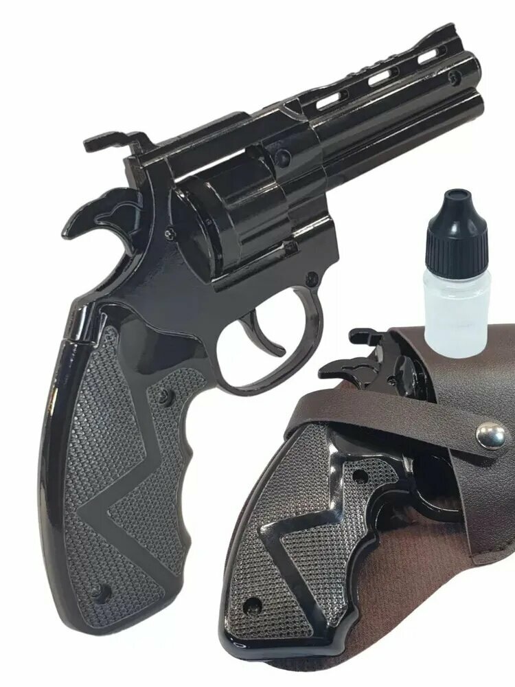 Пистолет металлический с кобурой в комплекте пугач, черный