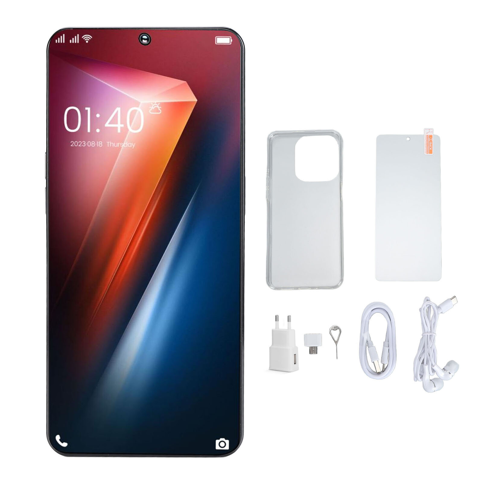 Разблокированный смартфон 6,5 дюймов HD, 6 ГБ ОЗУ, 128 ГБ ПЗУ, камеры 8 и 21 МП, 4G, распознавание л