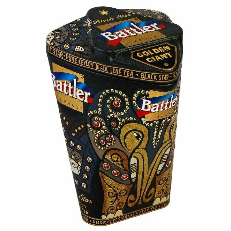 Чай BATTLER GOLDEN GIANT BLACK STAR Крупнолистовой цейлонский черный /жесть/ 100г