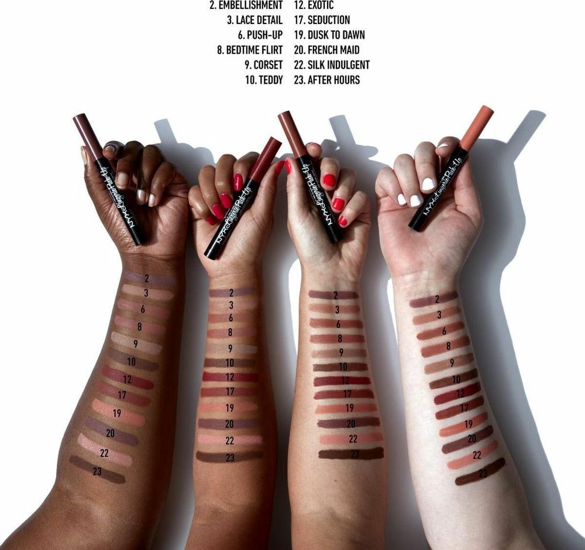 NYX Professional Makeup Помада-карандаш для губ Lip Lingerie Push-Up Long-Lasting Lipstick, матовая, тон №10 teddy, цвет: коричневый