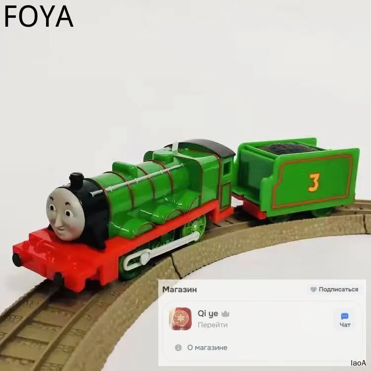 Железная дорога Thomas & Friends Henry Train Set Green Toy Train with Coal Car 30cm Plastic + Metal Model for Kids