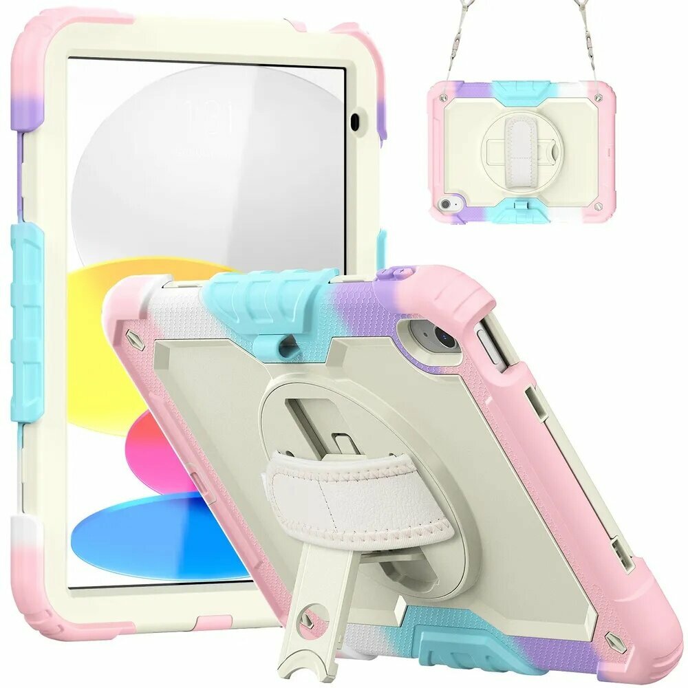 Чехол-подставка противоударный для iPad 11-го/10-го поколения (11-дюймовый/10.9-дюймовый, 2025/2022) с ремнем для руки