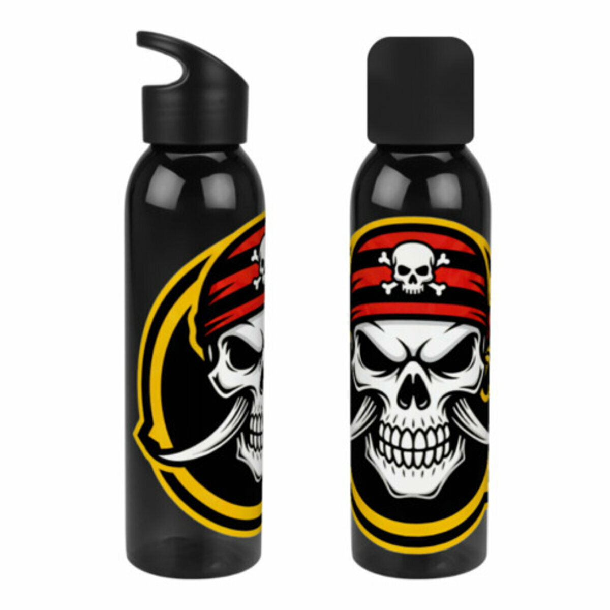 Бутылка для воды «Pirate Skull дерзкий пиратский череп» (черный)