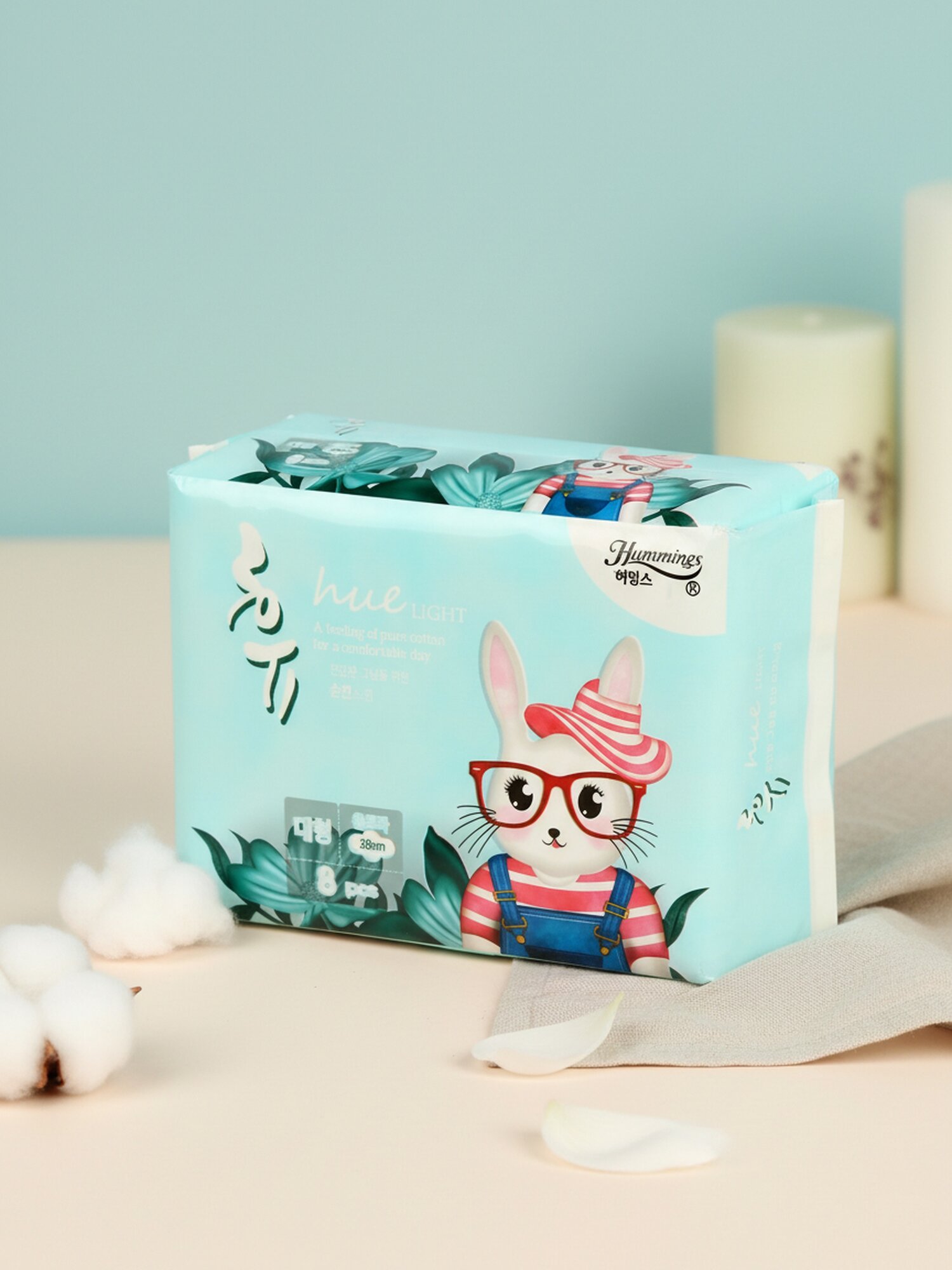 Прокладки женские Hummings Hue Sanitary pads normal дневные, 28 см, 8 шт, Корея, ультратонкие