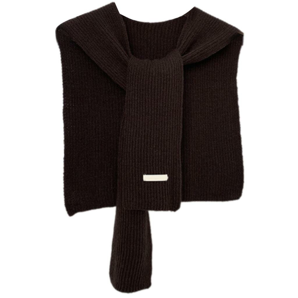 Женский вязаный шарф-накидка, светло - бордовый