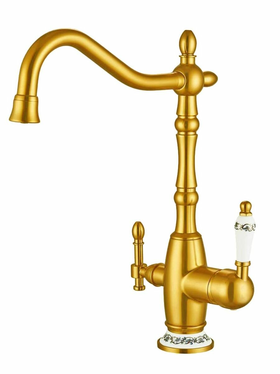 Смеситель комбинированный 2 в 1 ZorG Sanitary ZR 312 YF-50-GOLD SATIN