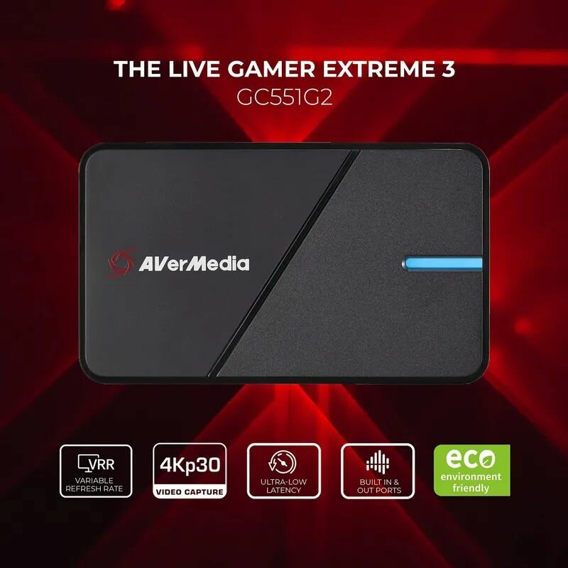 AVerMedia GC551G2 Live Gamer Extreme 3 Игровая карта захвата 4K 60 Гц Для PS5, Xbox, Switch, ПК (USB 3.2)