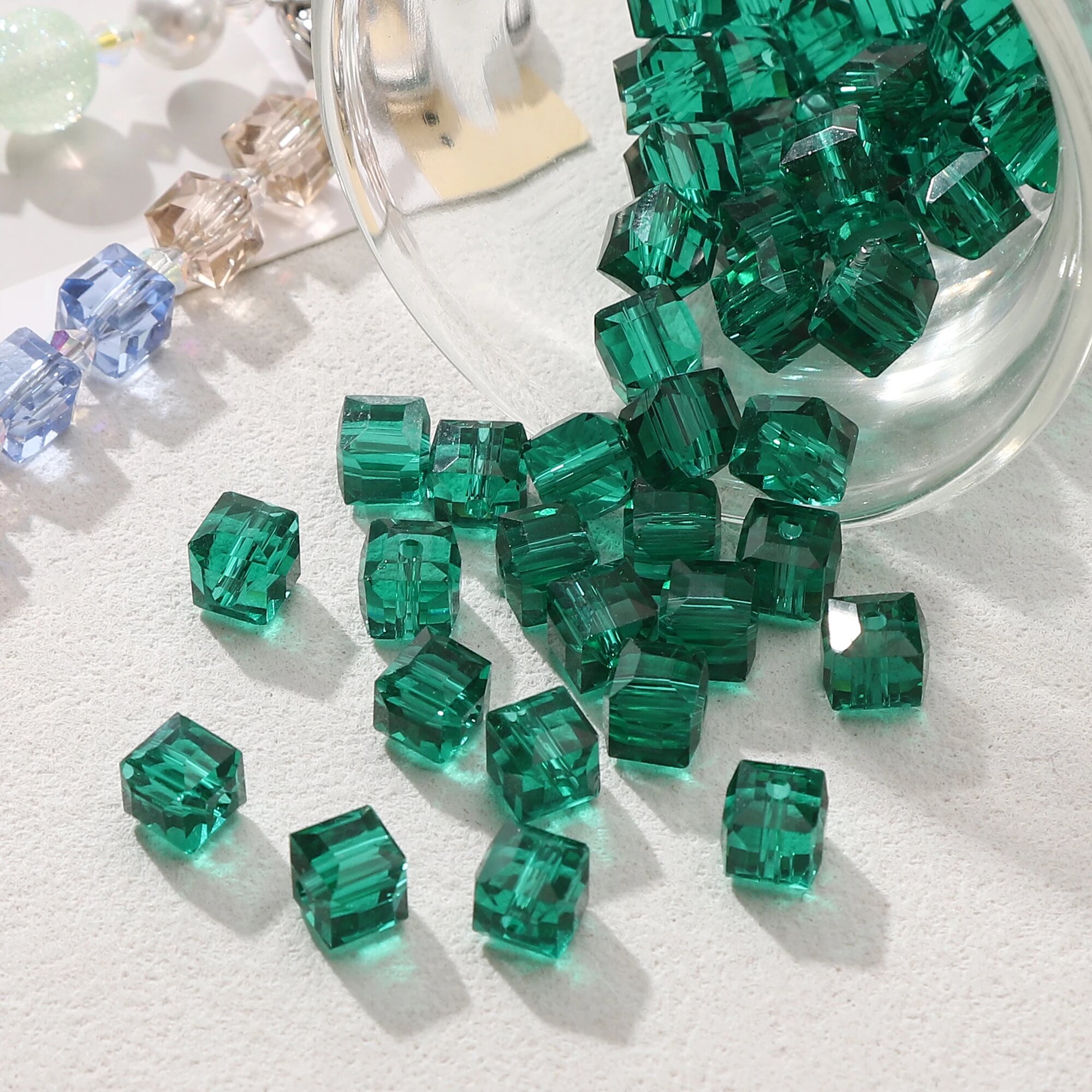 Новые поступления 10/20 шт. 6/8 мм квадратные граненые стеклянные хрустальные бусины свободные бусины-разделители для изготовления ювелирных изделий DIY аксессуары