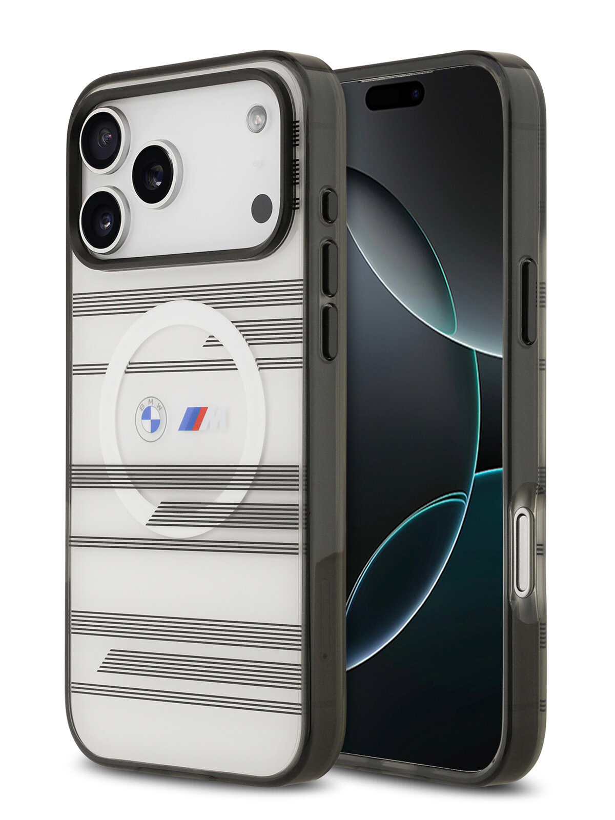 Чехол BMW на iPhone 17 Pro, с функцией MagSafe, с принтом IML Design, черный